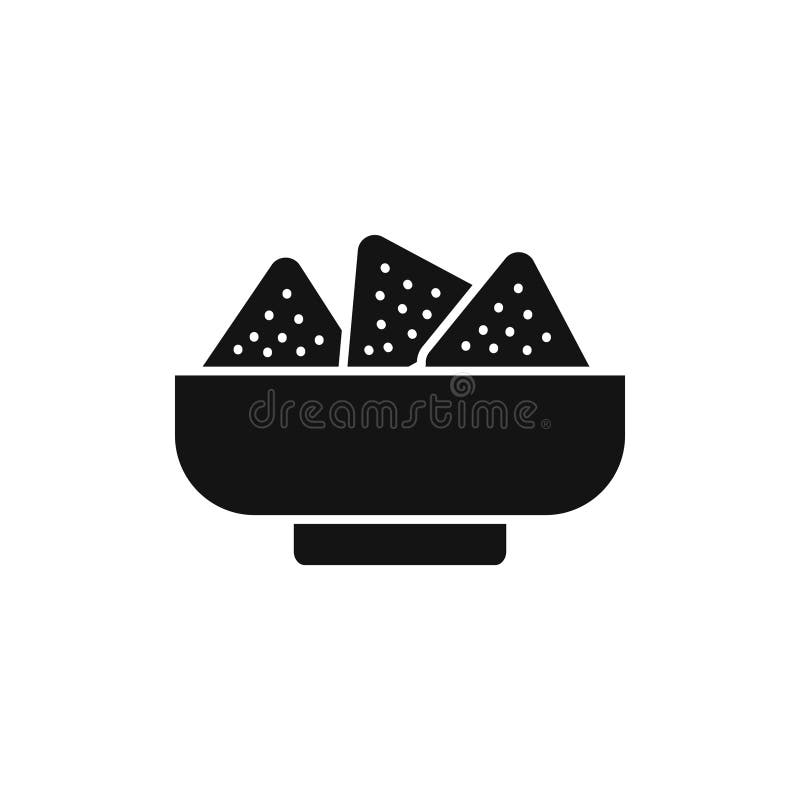 Nachos Icon Symbol on White Background Stock Vector - Illustration of ...