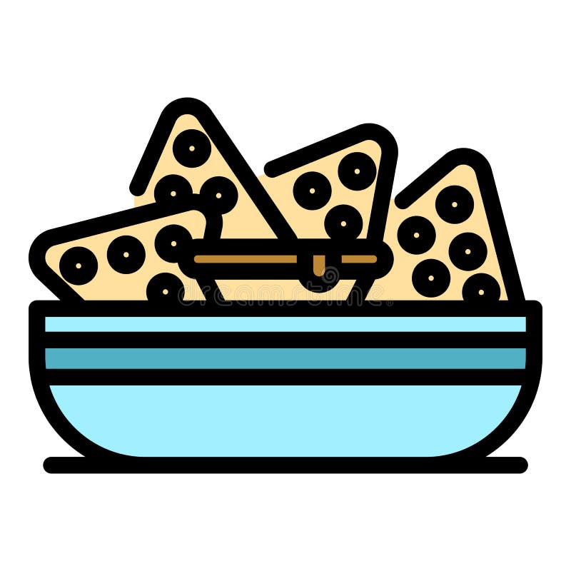 Nachos Plate Icon Color Outline Vector Stock Vector - Illustration of ...