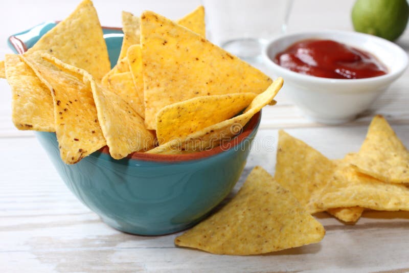 Nachos and salsa stock image. Image of ethnic, spices - 5249685