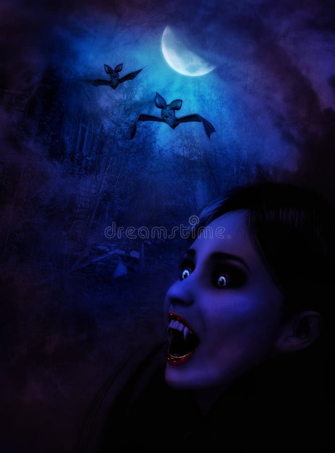Nacht der Vampire stock abbildung. Illustration von schön - 42129002