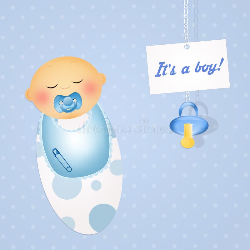 Nació un varón del bebé stock de ilustración. Ilustración de newborn ...