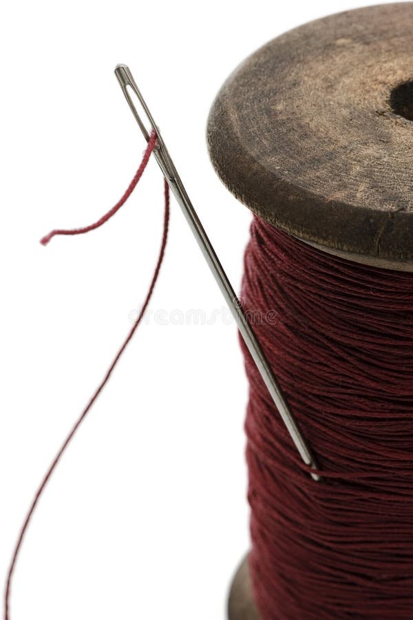 Makroaufnahme Von Nadel Und Faden Stockbild - Bild von gewinde, stift ...
