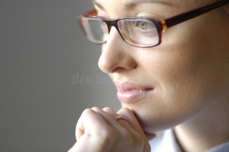 Nadenkend stock afbeelding. Image of gezicht, vinger, aardig - 8389455