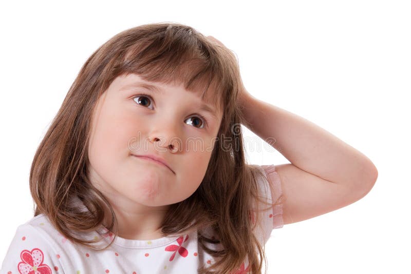 Nadenkend meisje stock afbeelding. Image of jong, gelukkig - 29945645