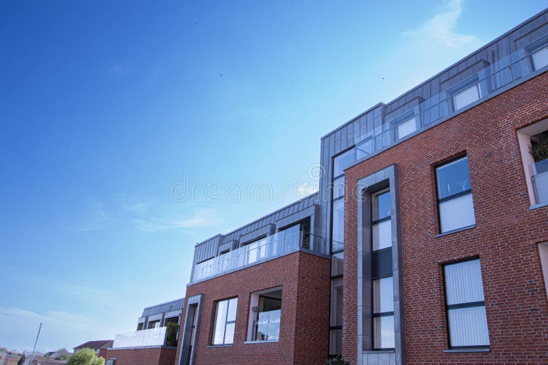 Naestved, Denmark, June 22nd 2023 - Modern Red Brick Apartment Building ...