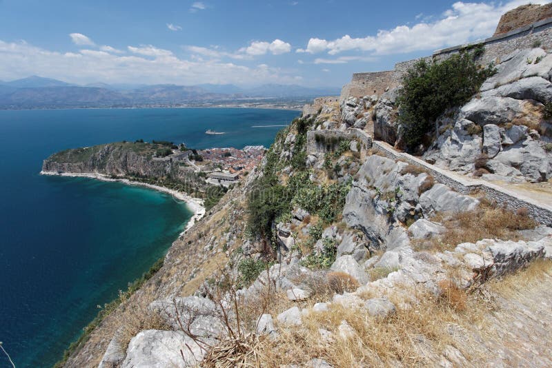 Nafplio Argolic Gulf Greece Stock Photo - Image of stone, fortress ...