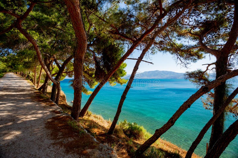 Nafplio, Greece. Walking Path by the Sea Stock Photo - Image of ancient ...