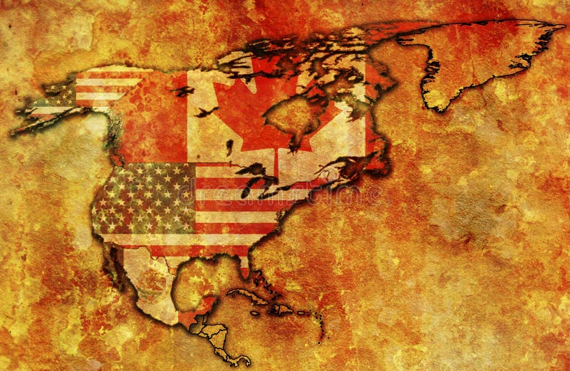 NAFTA countries map stock illustration. Illustration of country - 174970607