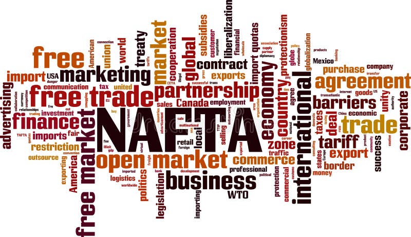 NAFTA word cloud stock vector. Illustration of concept - 258273545