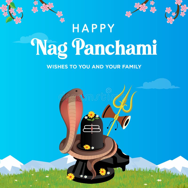 Happy Nag Punchami of Banner Design Stock Vector - Illustration of ...