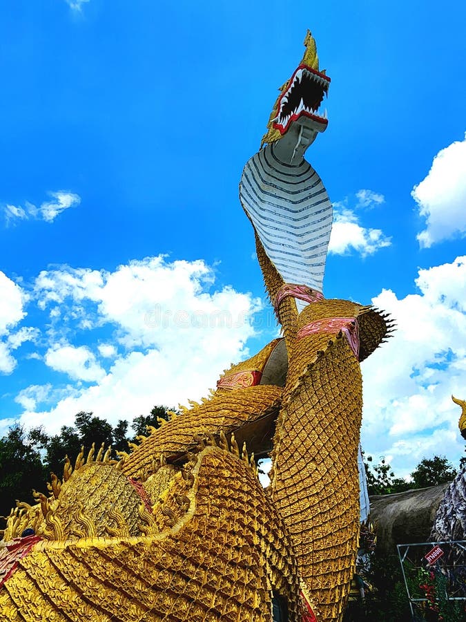 Naga Dragon Statue at Temple Area in Loei, Thailand Stock Photo - Image ...