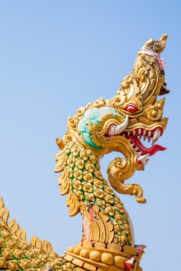 Naga head statue stock image. Image of religion, golden - 37109387