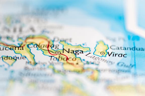 Naga, Philippines Highlighted on a World Map Stock Image - Image of ...