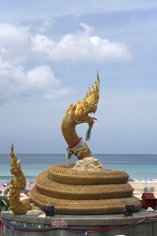 Naga Statue Karon Beach Phuket Thailand Stock Photo - Image of landmark ...