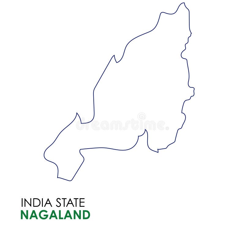 Nagaland Map of Indian State. Nagaland Map Vector Illustration Stock ...