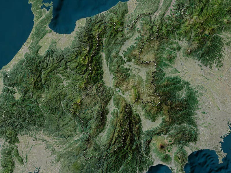 Nagano, Japan. High-res Satellite. No Legend Stock Illustration ...