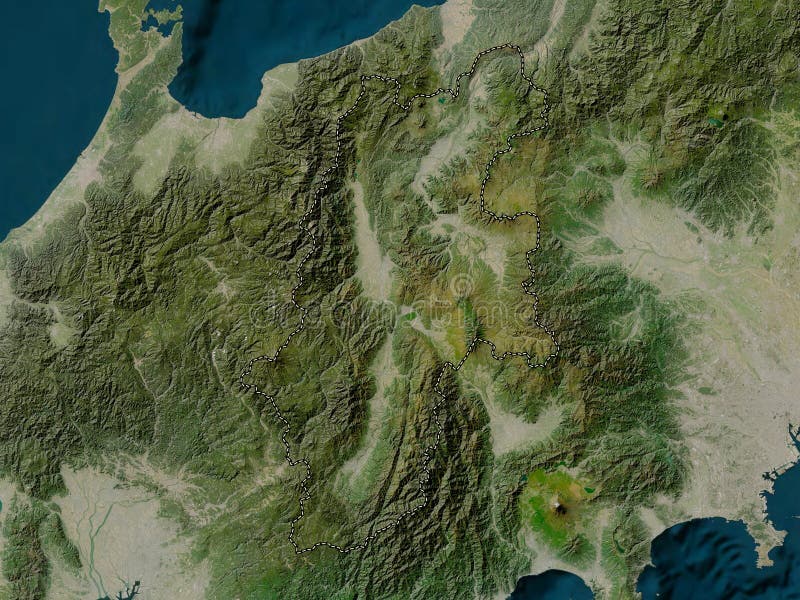 Nagano, Japan. Low-res Satellite. No Legend Stock Illustration ...