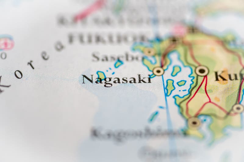Nagasaki, Japan Highlighted on a World Map Stock Image - Image of ...