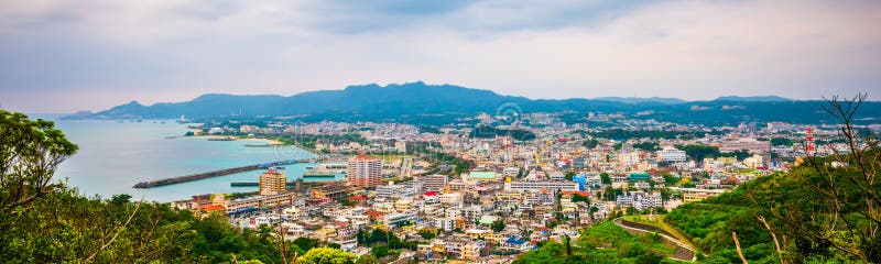 Nago, Okinawa, Japan Downtown Skyline Stock Image - Image of office ...