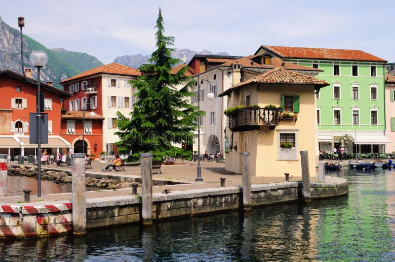 Nago Torbole stock image. Image of water, alps, house - 15072659