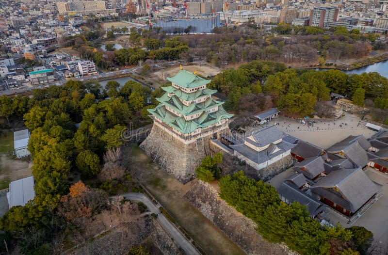 Nagoya Castle aerial view stock image. Image of donjon - 311086027