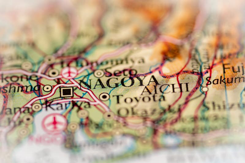 Nagoya, Japan Highlighted on a World Map Stock Image - Image of ...