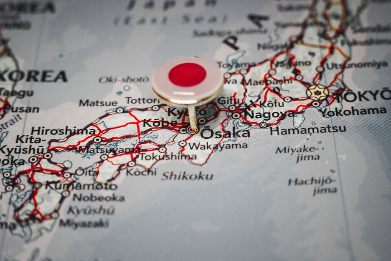 Nagoya Pinned on a Map with the Flag of Japan Stock Photo - Image of ...