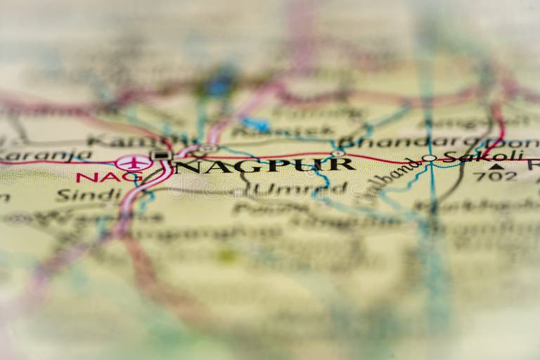 Nagpur, India Highlighted on a World Map Stock Photo - Image of journey ...