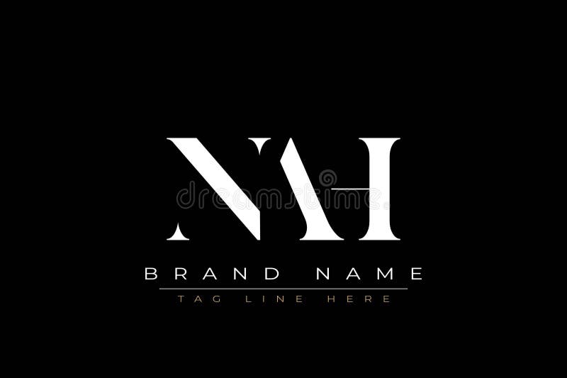 NAH Abstract Letter Logo Design Stock Vector - Illustration of modern ...