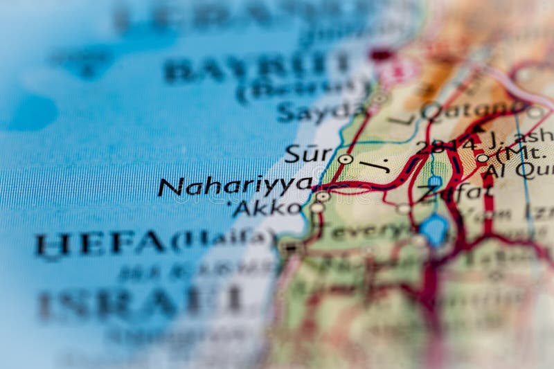 Nahariya, Israel Highlighted on a World Map Stock Image - Image of ...