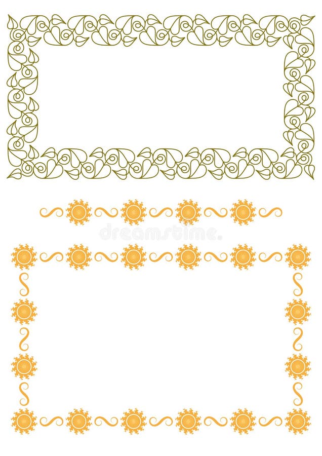 Nahtlose Rand Mustersonne, Blätter Vektor Abbildung - Illustration von ...