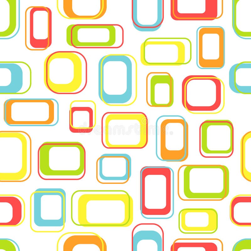 Nahtlose Retro- Quadrate vektor abbildung. Illustration von siebziger ...