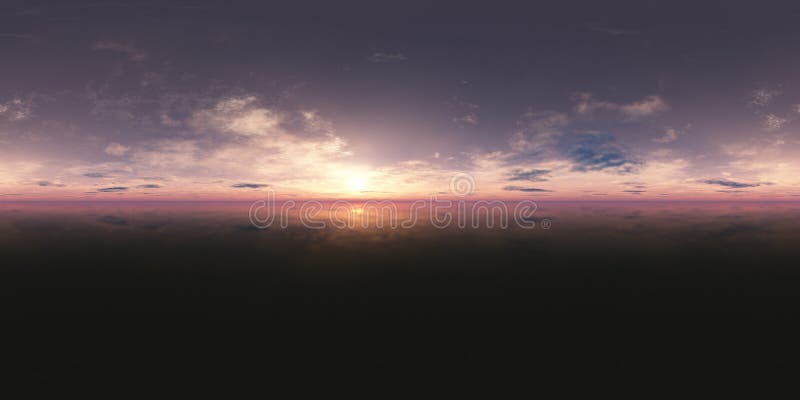 Nahtloser 360 Himmel-Panorama-Sonnenuntergang Stock Abbildung ...
