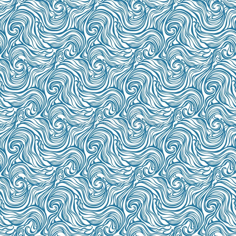 Nahtloses Abstraktes Von Hand Gezeichnet Lockiges Muster Stock ...