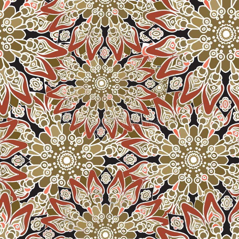 Nahtloses Buntes Muster Orientalische Art Gewebe Oder Tapete Vektor ...