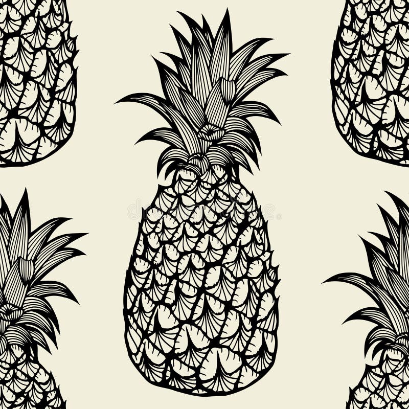 Ananas-minimales Zeichen-Vektor-Design Vektor Abbildung - Illustration ...