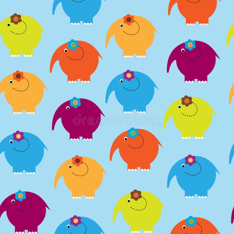 Nette Elefanten in Der Liebe Auf Einer Blumenwiese Vektor Abbildung ...