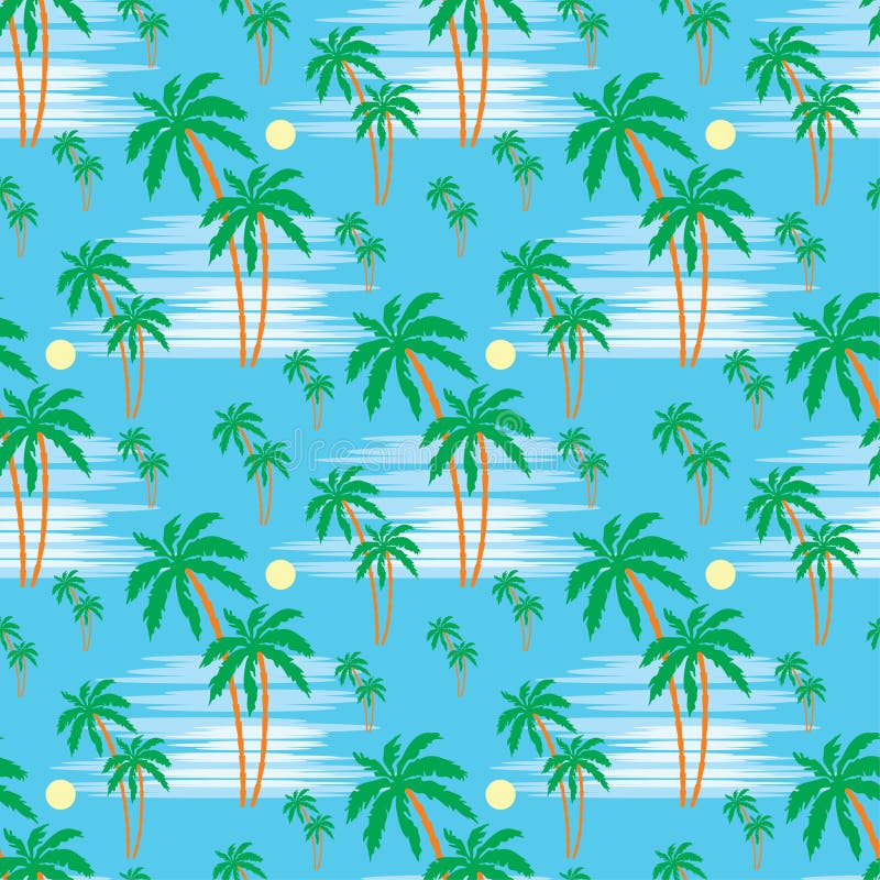 Nahtloses Palmenmuster vektor abbildung. Illustration von ozean - 22796620