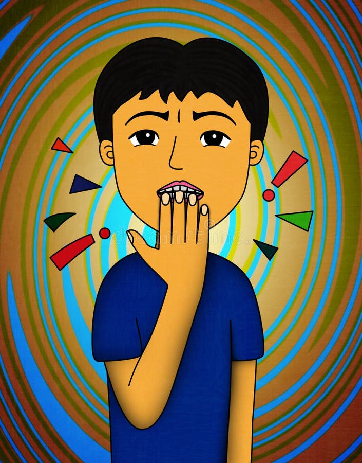 Nail Biting Vector Illustration by Crafteroks Stock Vector ...