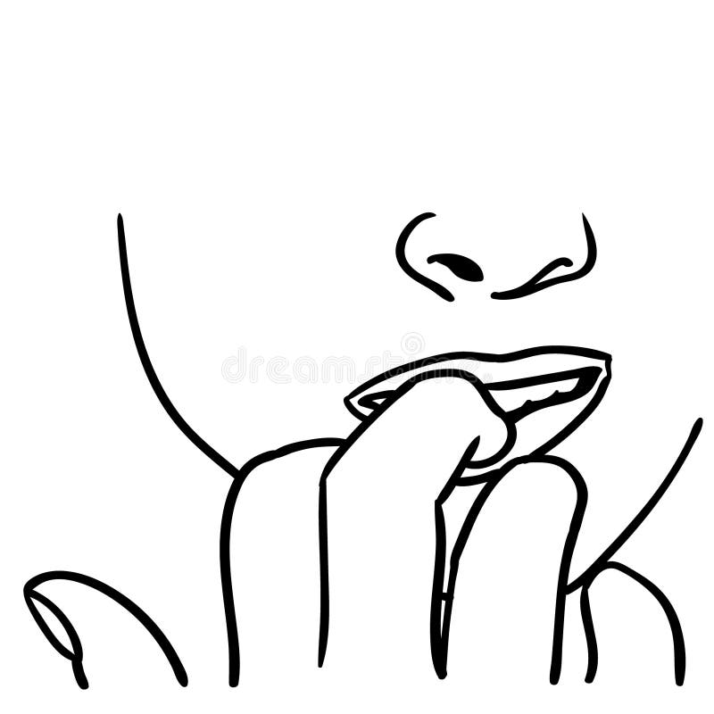 Nail Biting Vector Illustration by Crafteroks Stock Vector ...