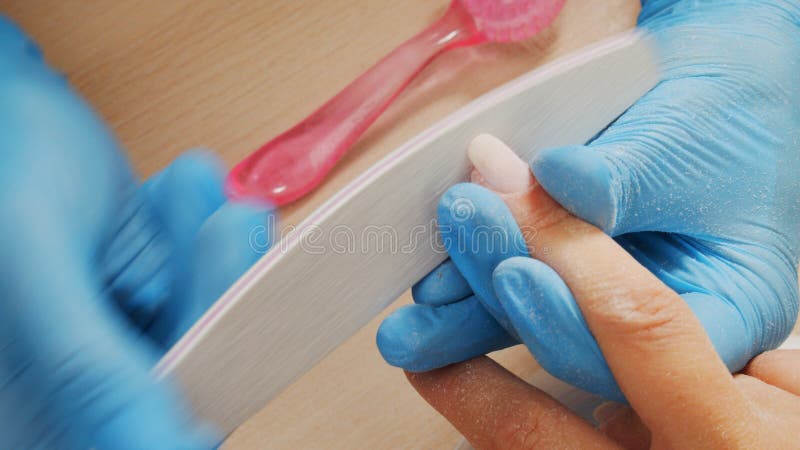 Nail Care at Home. Process of Nail Treatment in a Nail Salon Stock ...