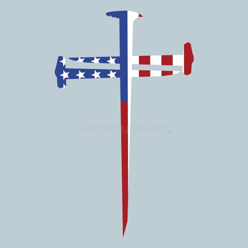Nail Cross Christian Nail Cross USA Flag Vector Illustrator Stock ...
