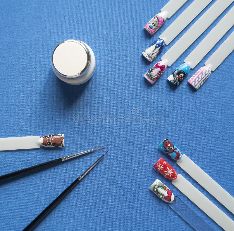 Nail Design Kit. the Concept Drawings on the Nails Stock Photo - Image ...