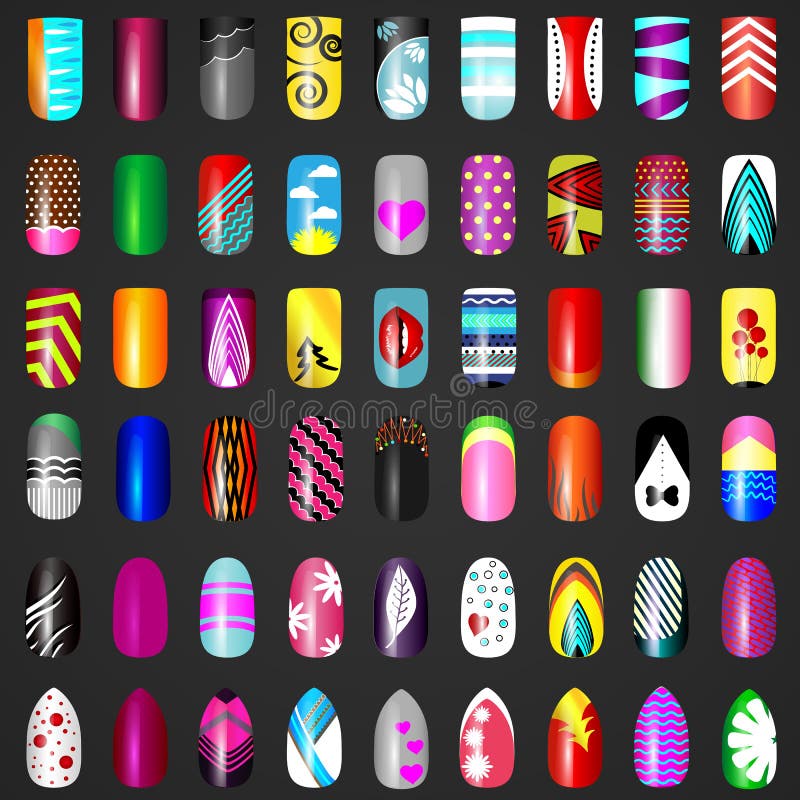 Nail design nail art stock vector. Illustration of nail - 13405232
