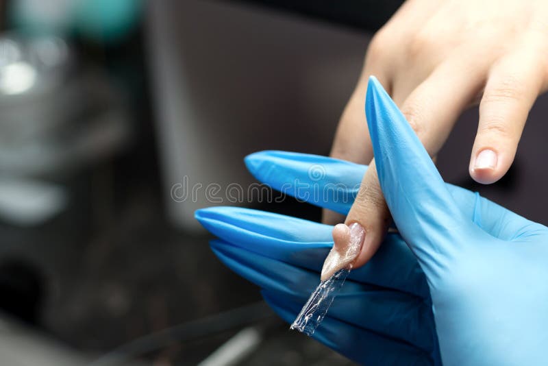 Nail Gel Molding Technique stock image. Image of salon - 305554541
