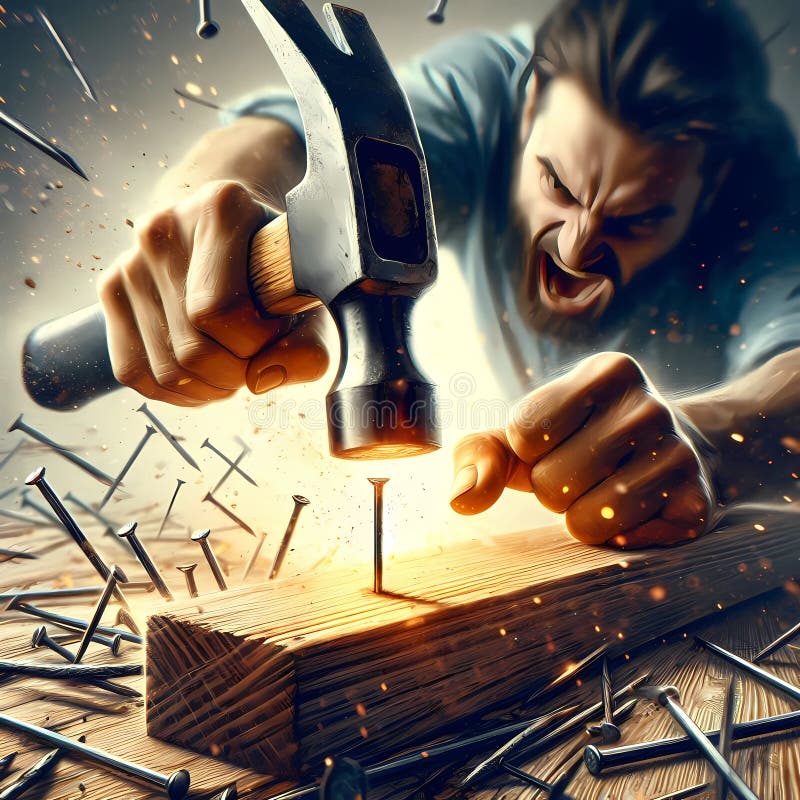 Nail on the head proverb stock illustration. Illustration of problems ...