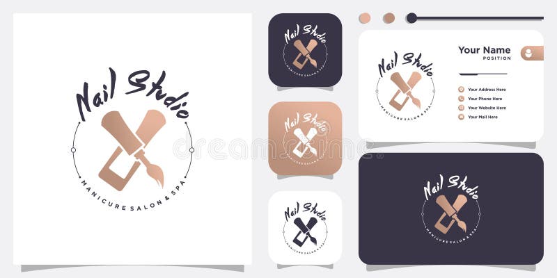 Nail Logo Concept with Creative Element Style Premium Vector Stock ...