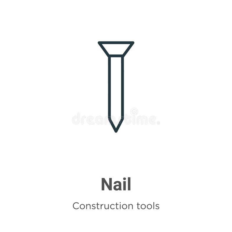 Nail Outline Vector Icon. Thin Line Black Nail Icon, Flat Vector Simple ...