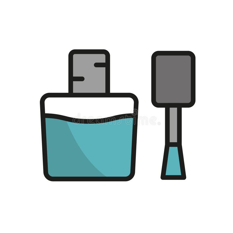 Nail Polish Bottle Beauty Make Up Icon Vector Basic Design Stock Vector - Illustration of woman ...