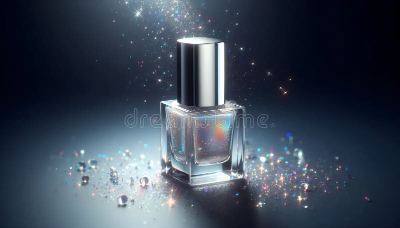 Nail Polish Bottle, Floating Glitter Particles, Image Created Using Ai ...